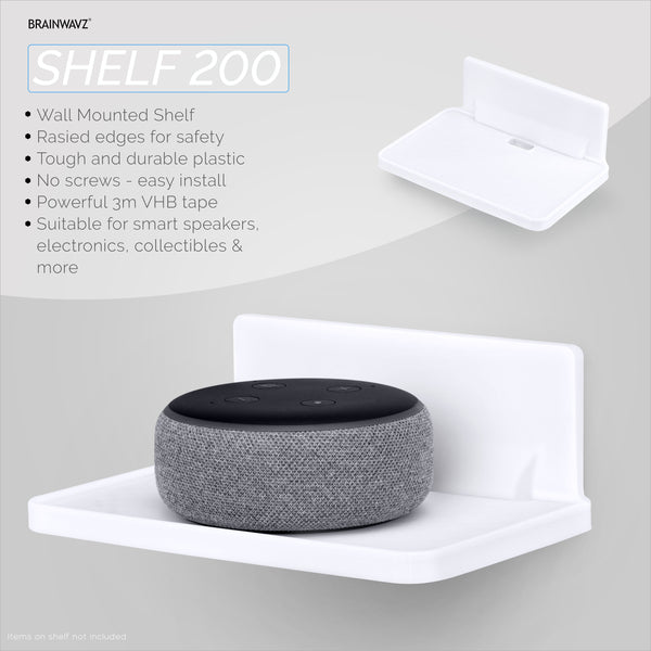 Screwless Xtra-Wide Floating Shelf (200) w/ Cable Access for Cameras ...